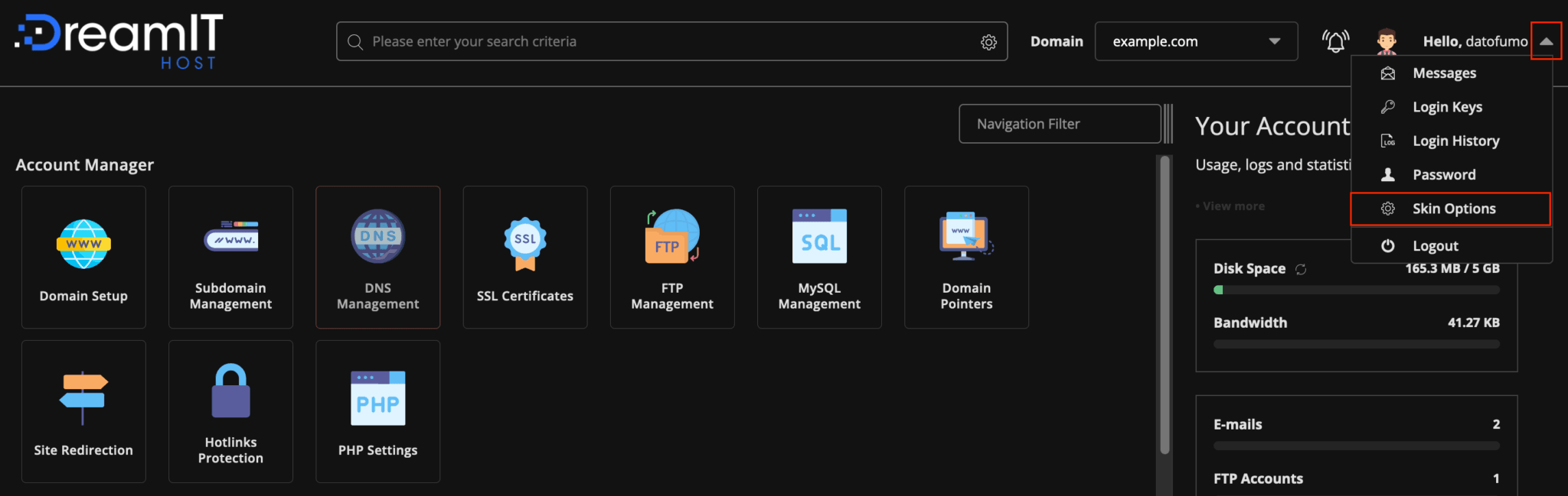 How to Change Themes in DirectAdmin - DreamIT Host